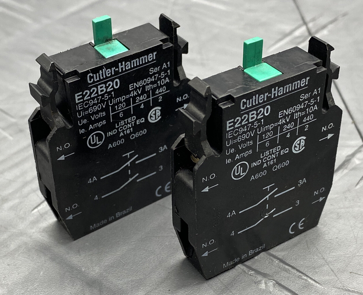 Eaton Cutler-Hammer E22B20 Ser. A1 Contact Block (Lot of 2) | eBay