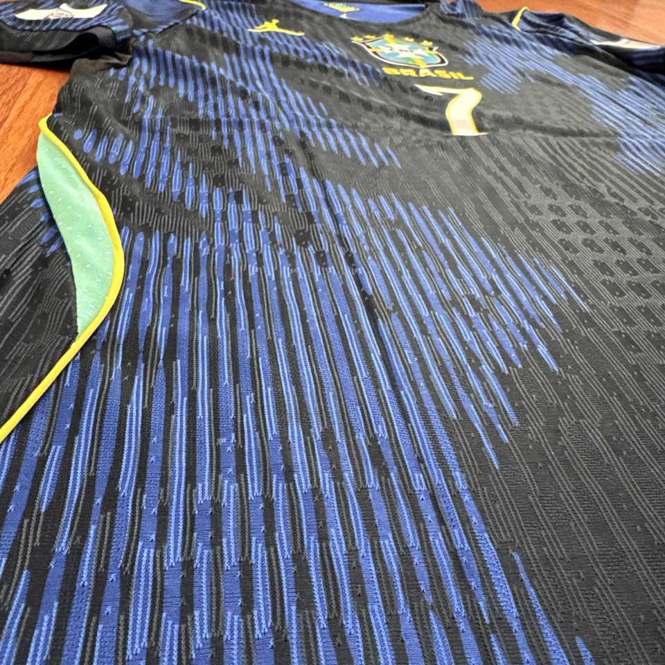 Brazil Away Blue Soccer Jersey PLAYER VERSION Vini Jr #7 World Cup 2026 ...