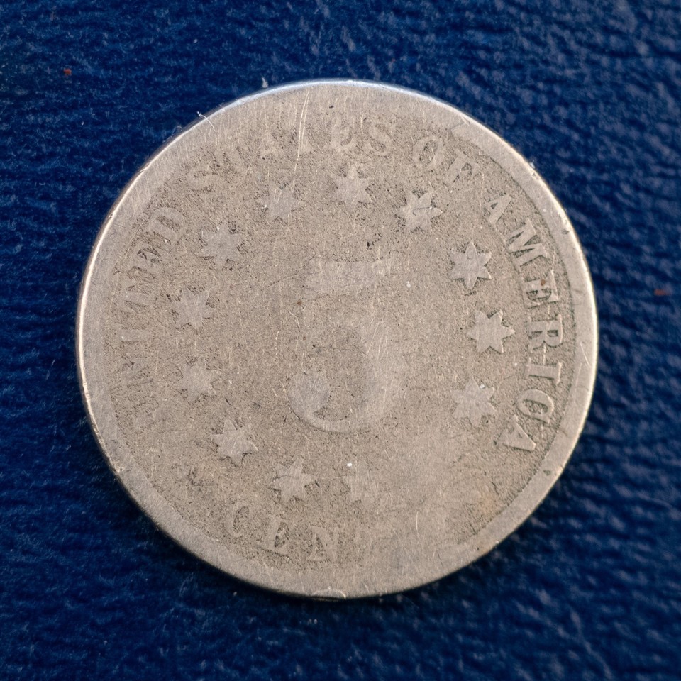 1882 Shield Nickel, Acid Treated Date, Old US 19th Century Five Cents ...