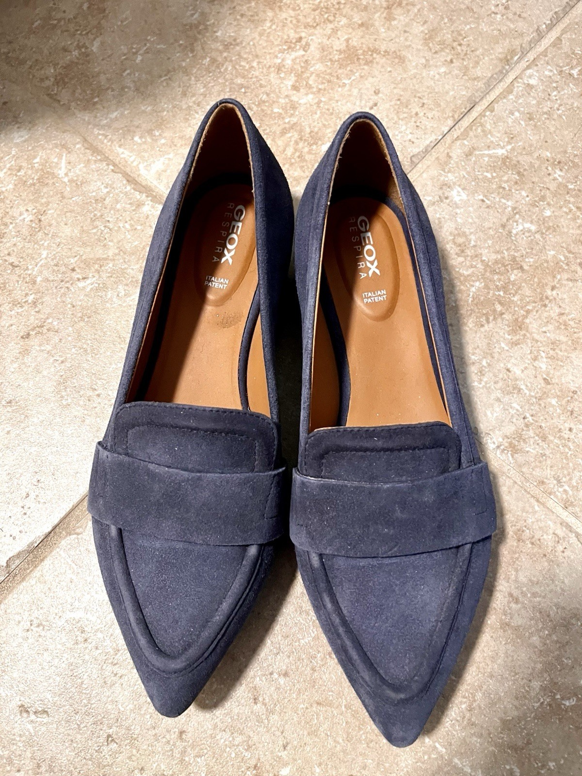 Geox Respira Women’s Italian Navy Suede Loafers Size … - Gem