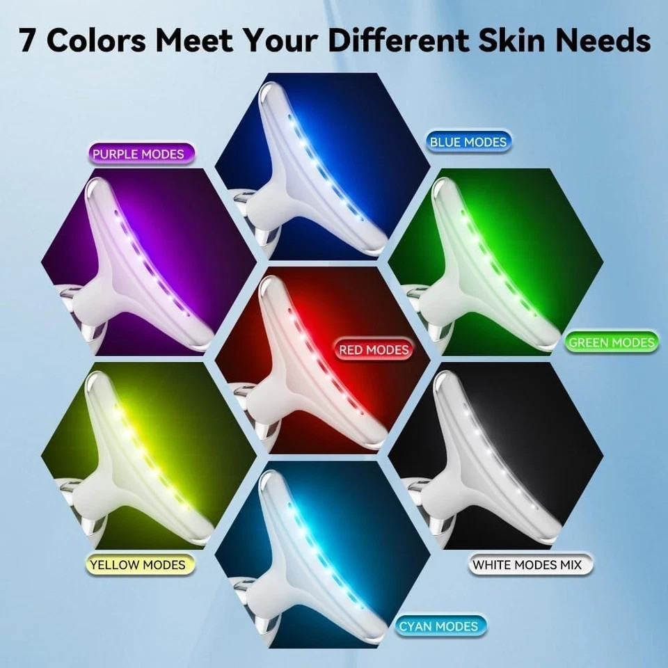 Lux Cove 7 in 1 Led Facial Sculptor, 7 Color & 3 Modes Led Facial ...