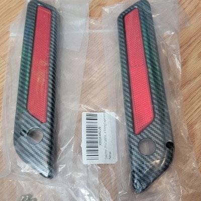 Dakhor 2 Pcs Motorcycle Saddlebag Side Reflectors Carbon Fiber Red ...