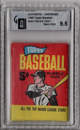 1965 Topps Baseball Card Wax Pack GAI graded 9.5 - Gem Mint!! Extremely ...