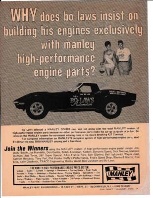 1969 Manley Print-Ad/ Bo Laws Corvette NHRA | eBay