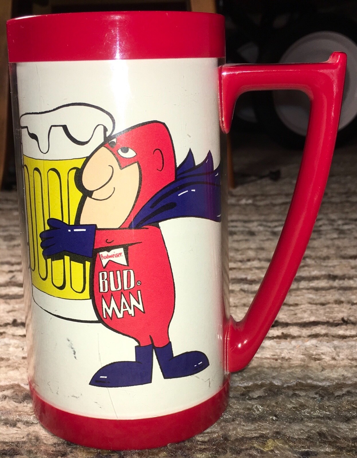VINTAGE THERMO SERV BUDWEISER BUD MAN BEER MUG DRINK BEER BREWERIANA ...