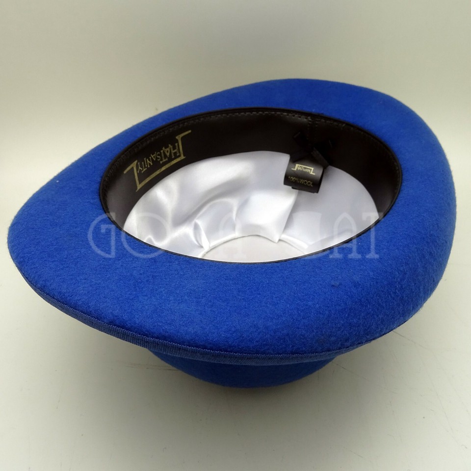 Elegant Billycock Bowler Hat with Curled Brim Men Derby | Blue | Size M ...