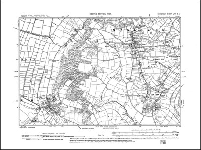 High Ham, Low Ham, Aller, old map Somerset 1904: 62SE repro | eBay