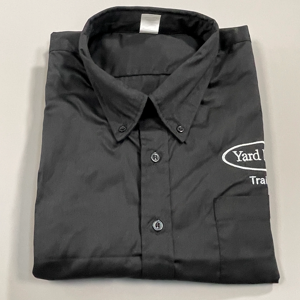 YARD HOUSE Employee "Trainer" Button Up Collared Shirt Men's Sz L Black ...