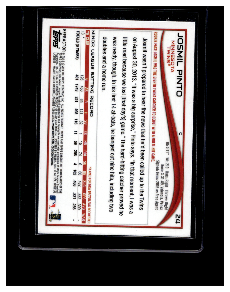 2014 Topps Chrome #24 Josmil Pinto X-Fractor | eBay