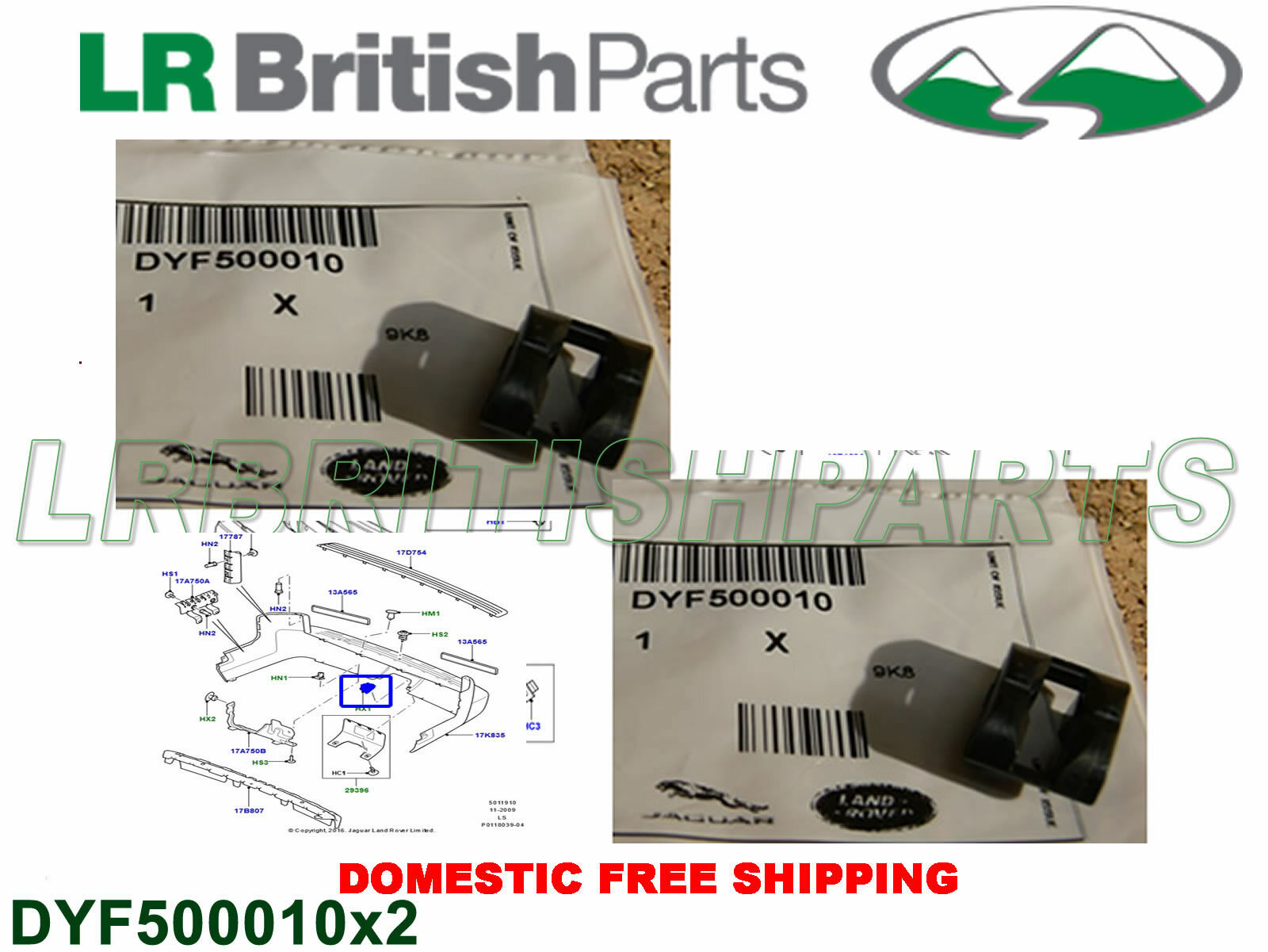 LAND ROVER TOWING COVER RETAINER SET RANGE ROVER SPORT 05-09 LR4 LR3 ...