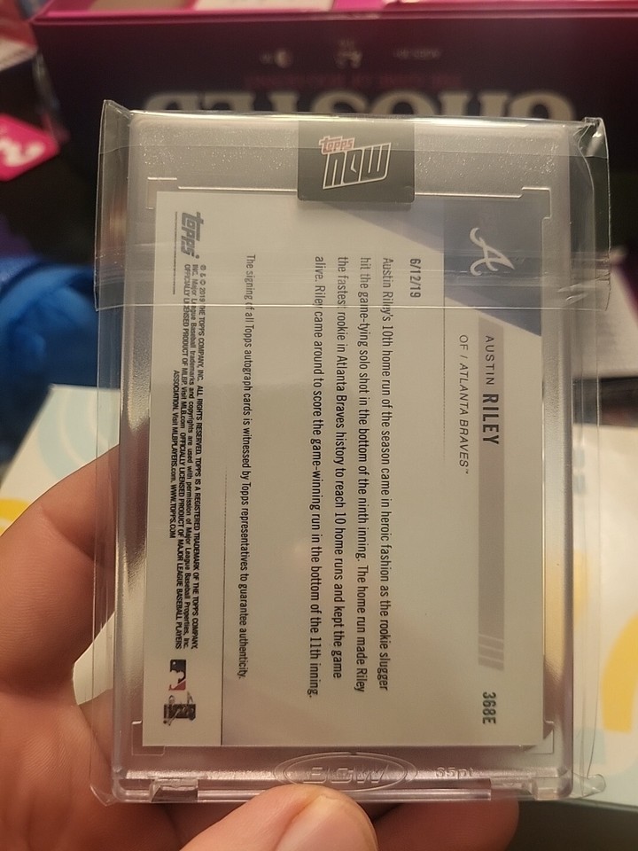 2019 Topps Now Austin Riley Rookie Auto ORANGE Parallel 10 HR #368E 5/5 ...