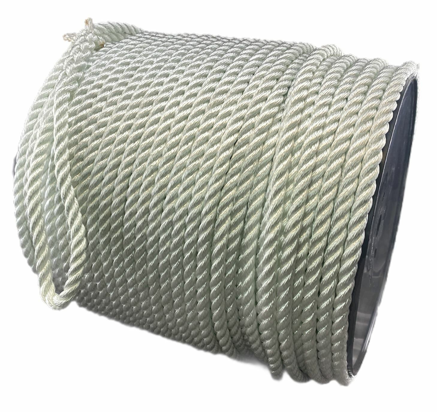6mm White 3st Nylon Rope Anchor Rope Reel With 12 Inch Soft Eye ...
