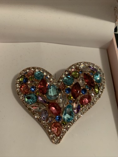 $29.50 Charter Club multi crystal heart pin P4 | eBay