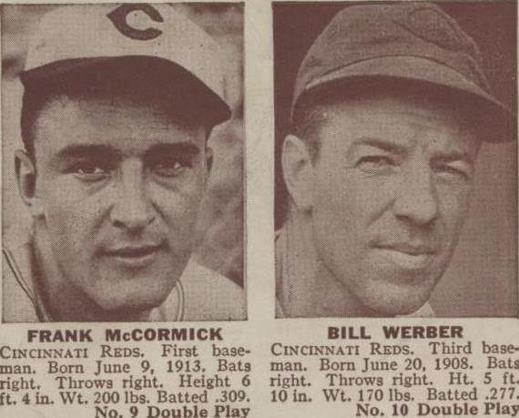 1941 Double Play - R330 Frank McCormick, Billy Werber #9-10 (RC) for ...