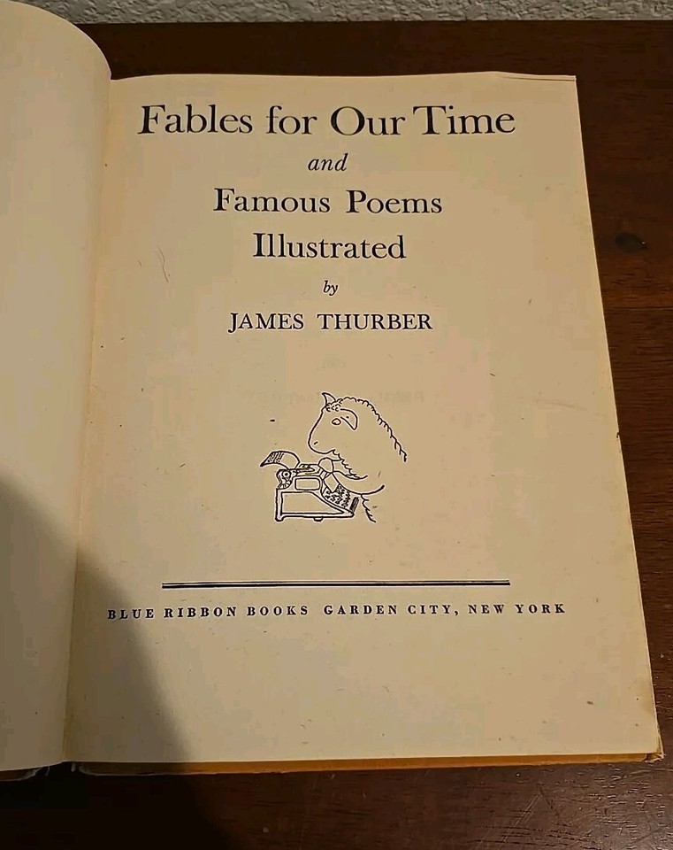 James Thurbers FABLES FOR OUR TIME HC Blue Ribbon Books Vintage 1943 | eBay