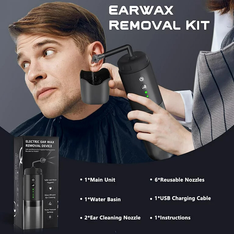 Ear Wax Removal Tool Water Powered Wush Ear Cleaner Electric Ear ...