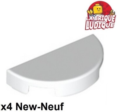 Lego 4x Tile Round Half Smooth Demi Circle 1x2 White 1748 NEW | eBay