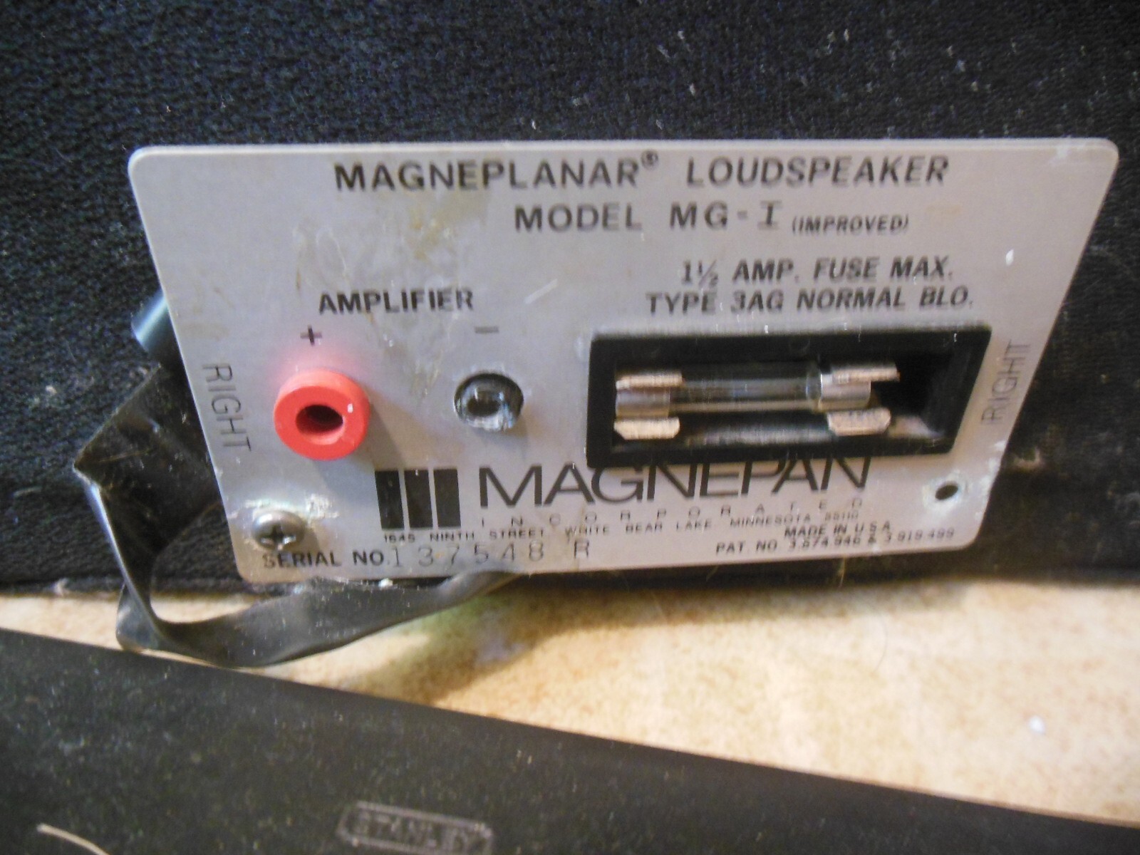 Pair Vintage Magnepan Magneplanar MG-1 MG1 Flat Panel Speaker Untested ...
