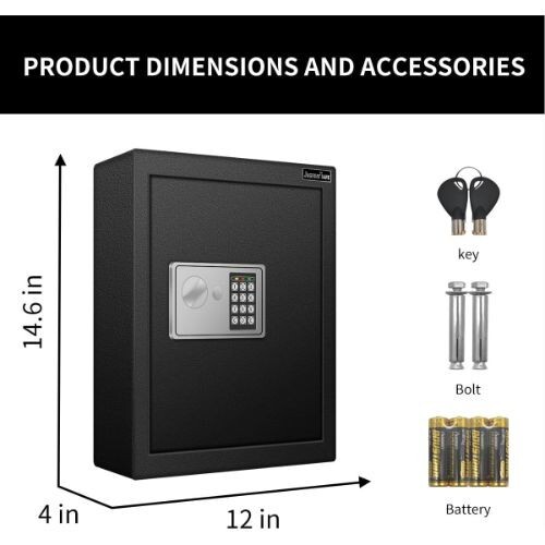 Wall Safe 80 Keys Cabinet Sensor Light Electronic Pin Code Keyless ...