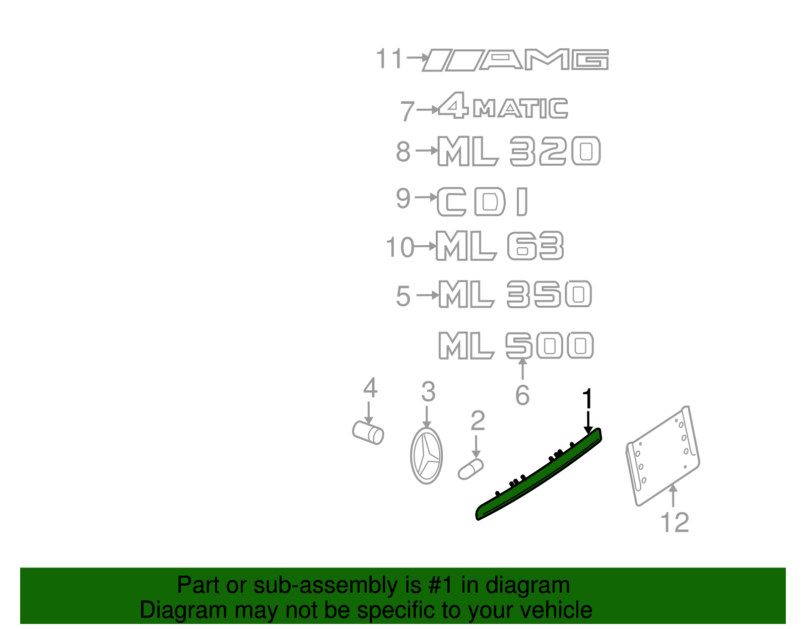 MERCEDES Mercedes-Benz OEM 06-11 Ml350 Lift Gate-handle 1647400893 for ...