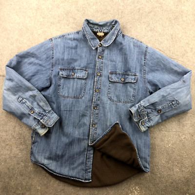 Guide Gear Shirt Men's Medium Blue Button Jacket Shacket Outdoor ...