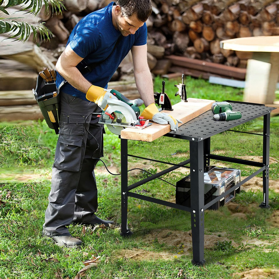 36x24'' 1320lb Load Welding Sawing Table Carbon Steel Workbench w ...