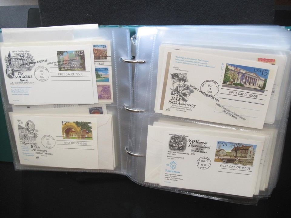 US First Day Cover Collection On Mystic Album 1990-1994 220 Covers ...