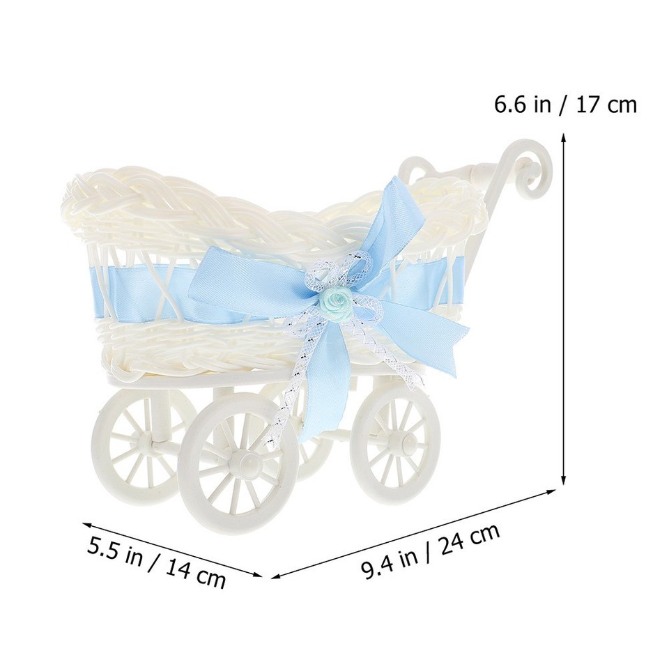 2 Pcs Trolley Shaped Baby Shower Candy Baskets Woven Party Gift Basket ...