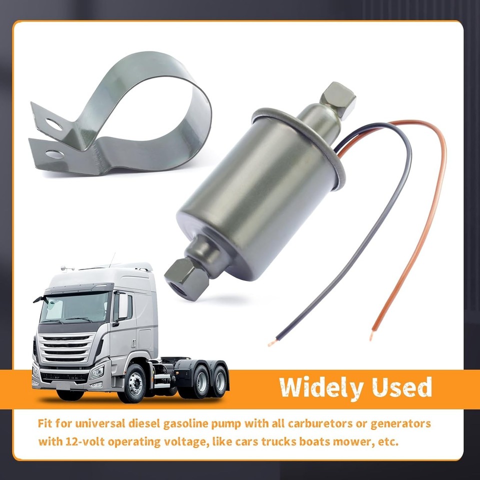 12V Universal Electric Fuel Pump Gas Diesel High Pressure 5-9 PSI ...