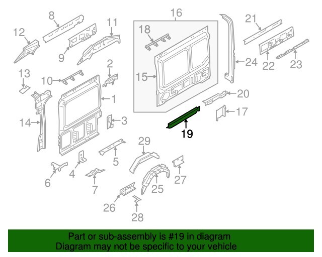 NEW OEM Ford Quarter Panel Reinforcement Left Upper KK3Z-6145114-A ...