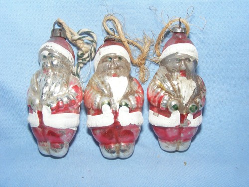 Christmas Figural Glass Tree Decoration Santa Vintage father Christmas ...