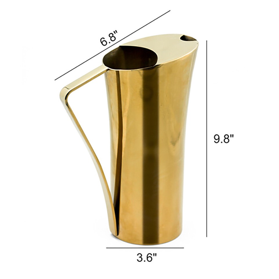 Sleek Polished Gold Tone 9.8 x 6.8 Inch Stainless Steel Water Drink ...