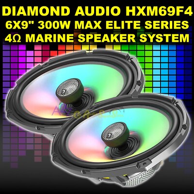DIAMOND AUDIO HXM69F4 6x9" 300W MAX ELITE SERIES 4-OHM MARINE SPEAKER ...