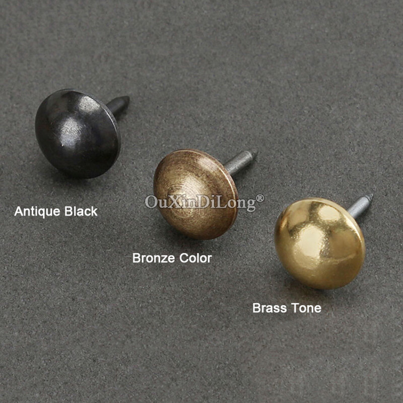 200PCS Solid Brass Nails Upholstery Tacks Decorative Tack Stud Doornail ...