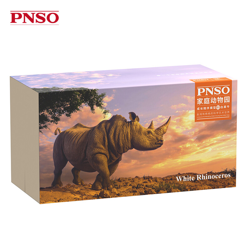 PNSO White Rhino Rhinoceros wildlife scientific art realistic large ...