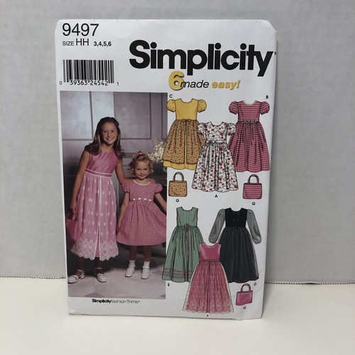 Simplicity 9497 Size 3-6 Child's Purse and Dress with Optional ...