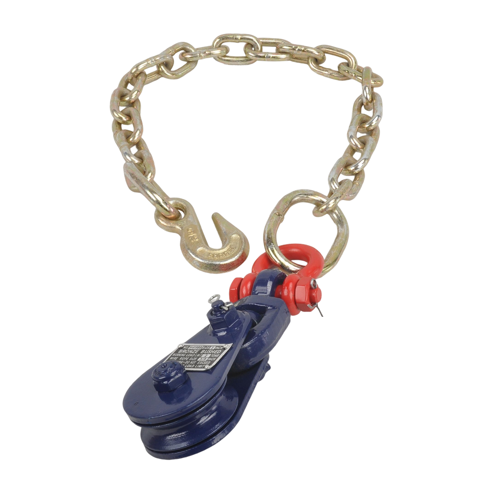 2PCS 2 Ton 3" Snatch Block with Shackle & Chain Anchor Wrecker Car ...