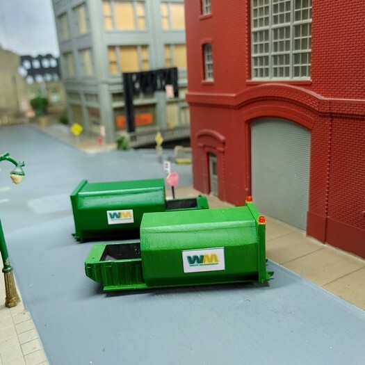1/87 HO Scale Custom Built Set Of 2 Roll Off Trash Compactors, 3D ...