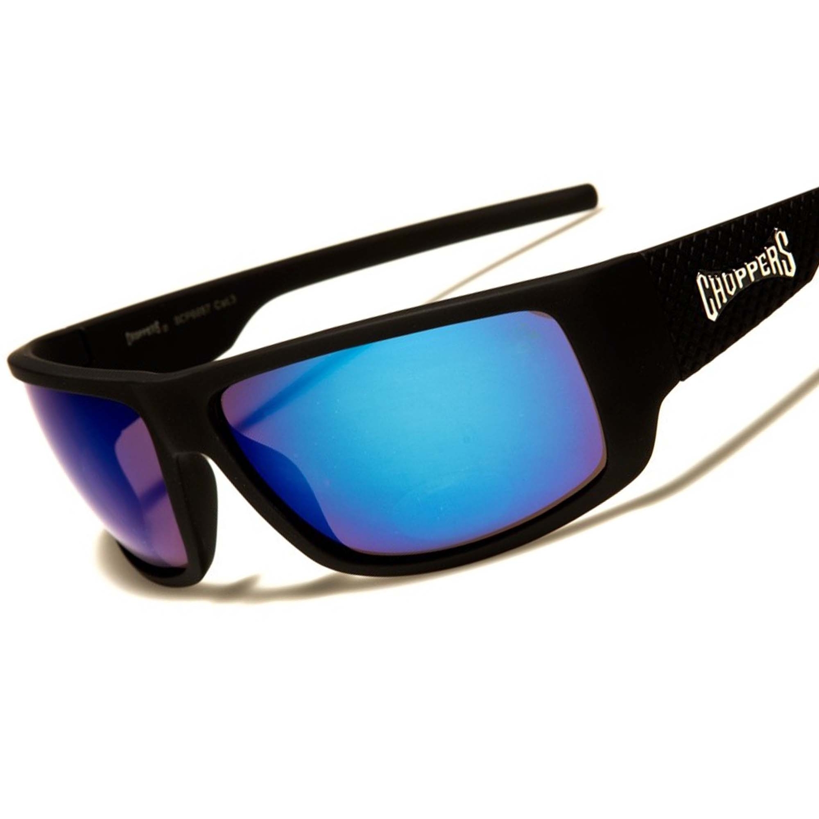 Motorcycle Riding Biker Cycling Blue Mirrored Lens Rectangle Sport ...