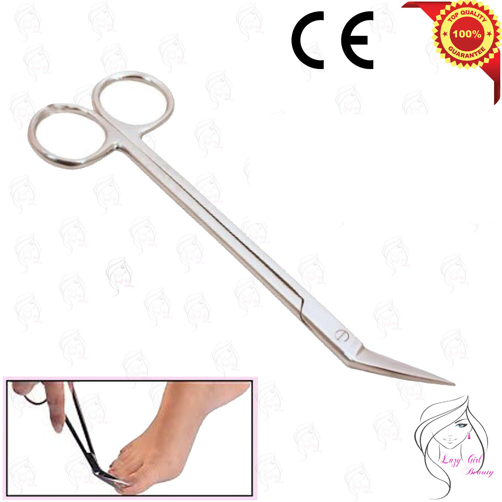 Extra Long Handled Angled Toe Nail Chiropody Podiatry Scissors - Steel ...