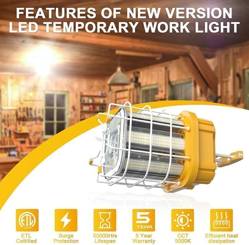 Portable LED Temporary Work Light 80W Linkable Construction Jobsite ...
