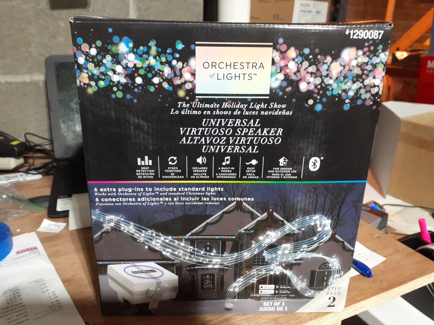 Gemmy Orchestra of Lights - Lightshow Music Box with Speaker, Christmas ...