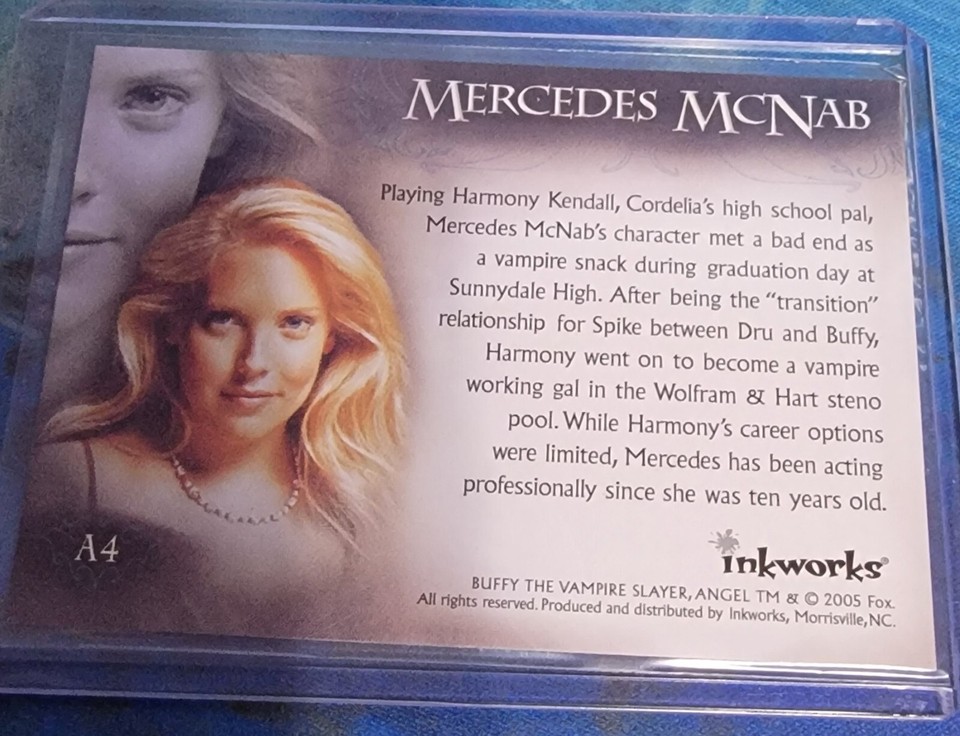 Spike the complete story Mercedes McNab as Harmony A4 Autograph card | eBay