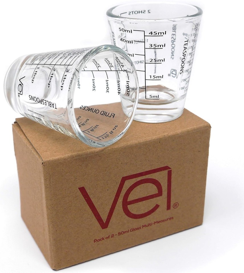 50ml Glass Mini Measuring Shot Glasses - Pack of 2 | eBay UK