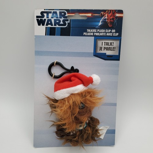 CHEWBACCA Santa Hat Star Wars Plush Clip On Christmas Keychain Ornament ...