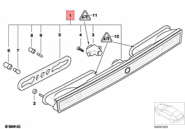 Genuine BMW E65 E66 E67 Sedan Rear Light In Trunk Lid Centre OEM ...