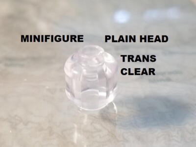 LEGO Lot of 1 Trans Clear PLAIN HEAD Minifigure Standard Jar Container ...