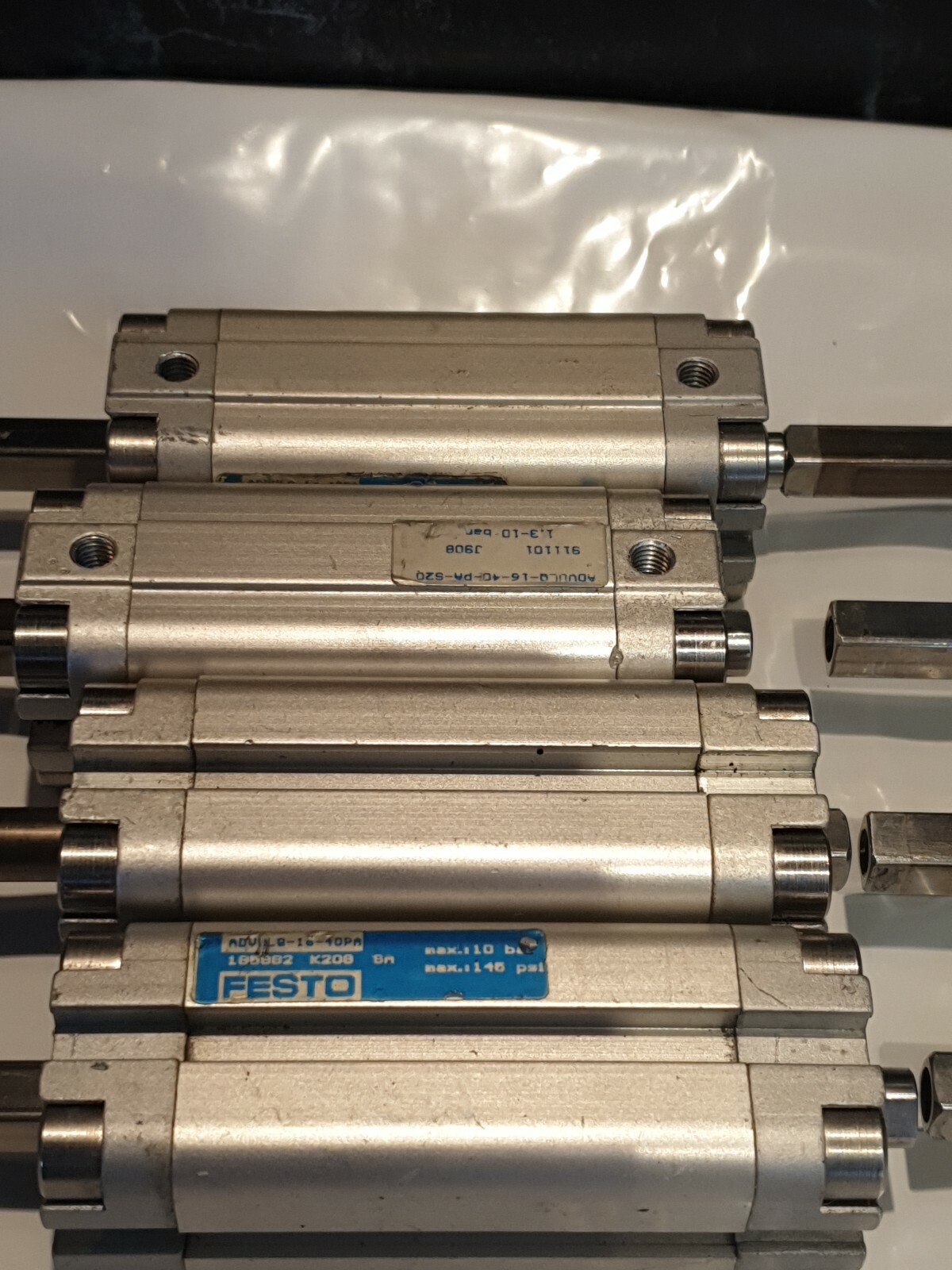 FESTO COMPACT THROUGH ROD CYLINDER ADVULQ-16-40-PA-S20 IDENT 911101 ...