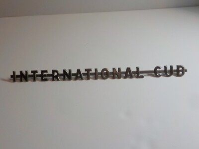 Vintage International Cub IH tractor ORIGINAL chrome hood emblem Decal ...