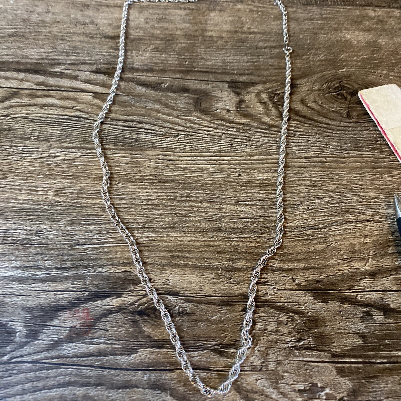 sterling silver twisted rope necklace chain 26” - Gem